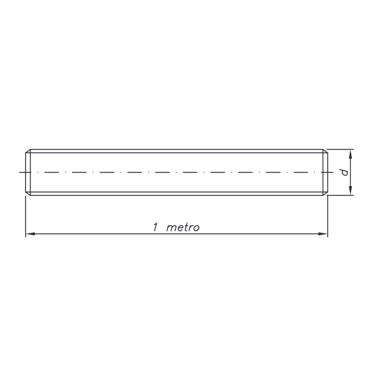 Barra Roscada ASTM A193-B7 MA M16 X 2,00 X 1000 Aço Liga Enegrecido de ...