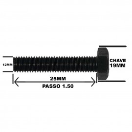 Parafuso Sextavado Aço 8.8 M10 x 25MM MB 1.25 DIN 961 - Mixpar ...