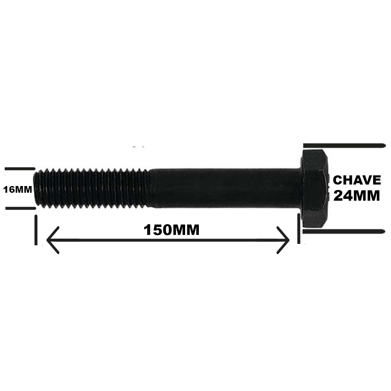 Parafuso Sextavado Aço 8.8 M16 x 150MM MA DIN 931 - Mixpar Parafusos ...